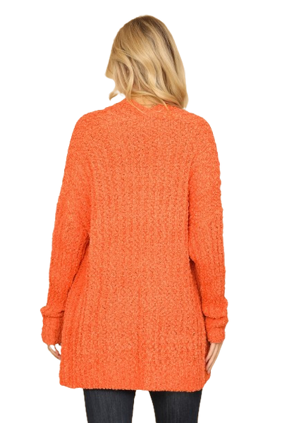 Wholesale Coral Plus Size Popcorn Front Pocket Open Cardigan Pack of 6 ...